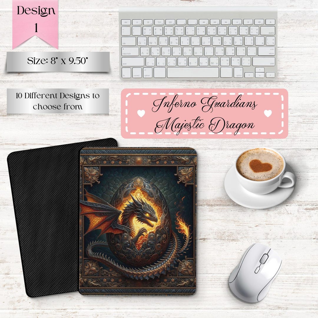 Inferno Guardians Majestic Dragon Mouse Pad Mouse Pad Desk Accessories ...