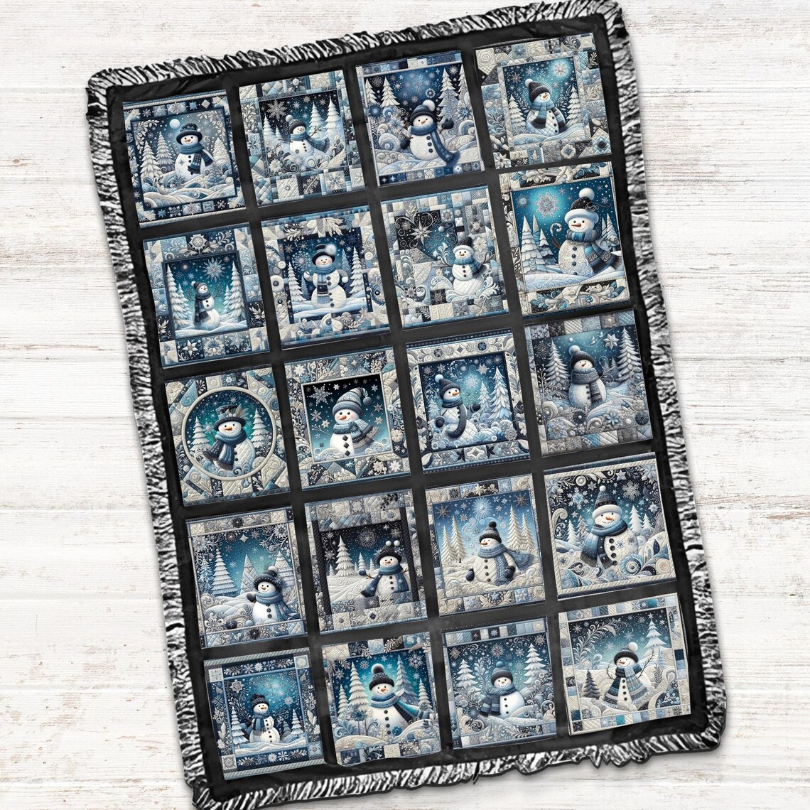 Frosty Fun Enchanted Snowman Fabric Panels - 20 Unique Designs for ...