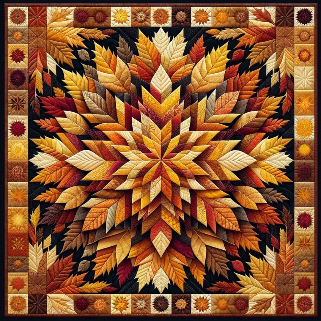 Diamond Painting Kit: Amber Autumn Star Fall Leaves Diamond Art - Etsy