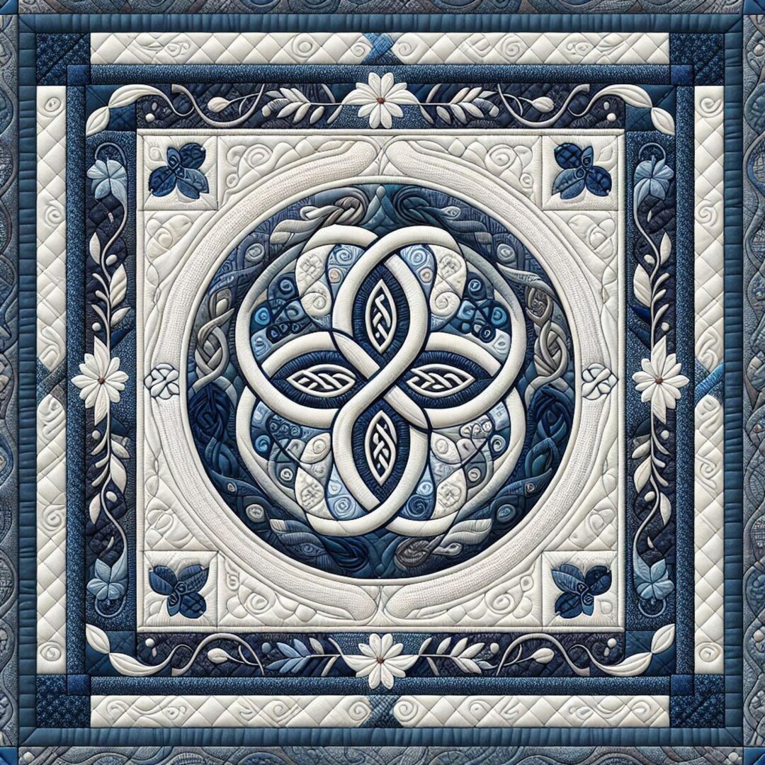Timeless Knot Fabric Panels, Celtic Knot Artwork, Interwoven Symbol ...