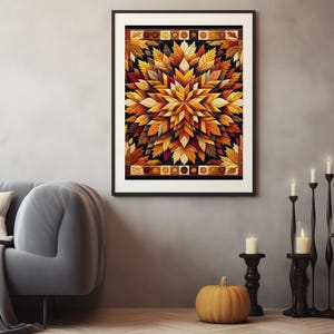 Diamond Painting Kit: Amber Autumn Star Fall Leaves Diamond Art - Etsy