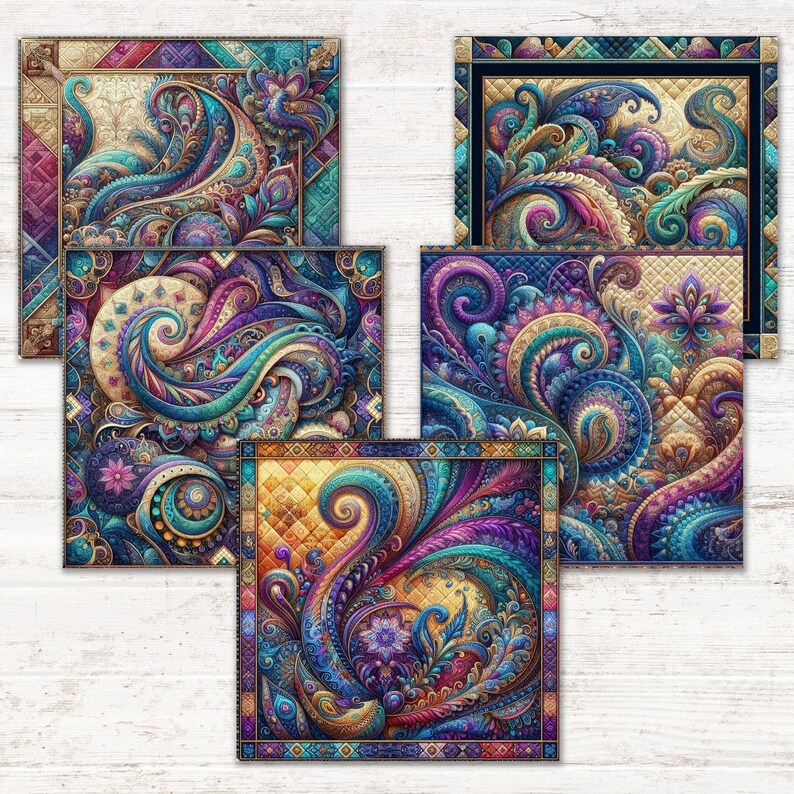 Paisley Dreams of Stardust Fabric Panels 20 Unique Designs for Quilting ...