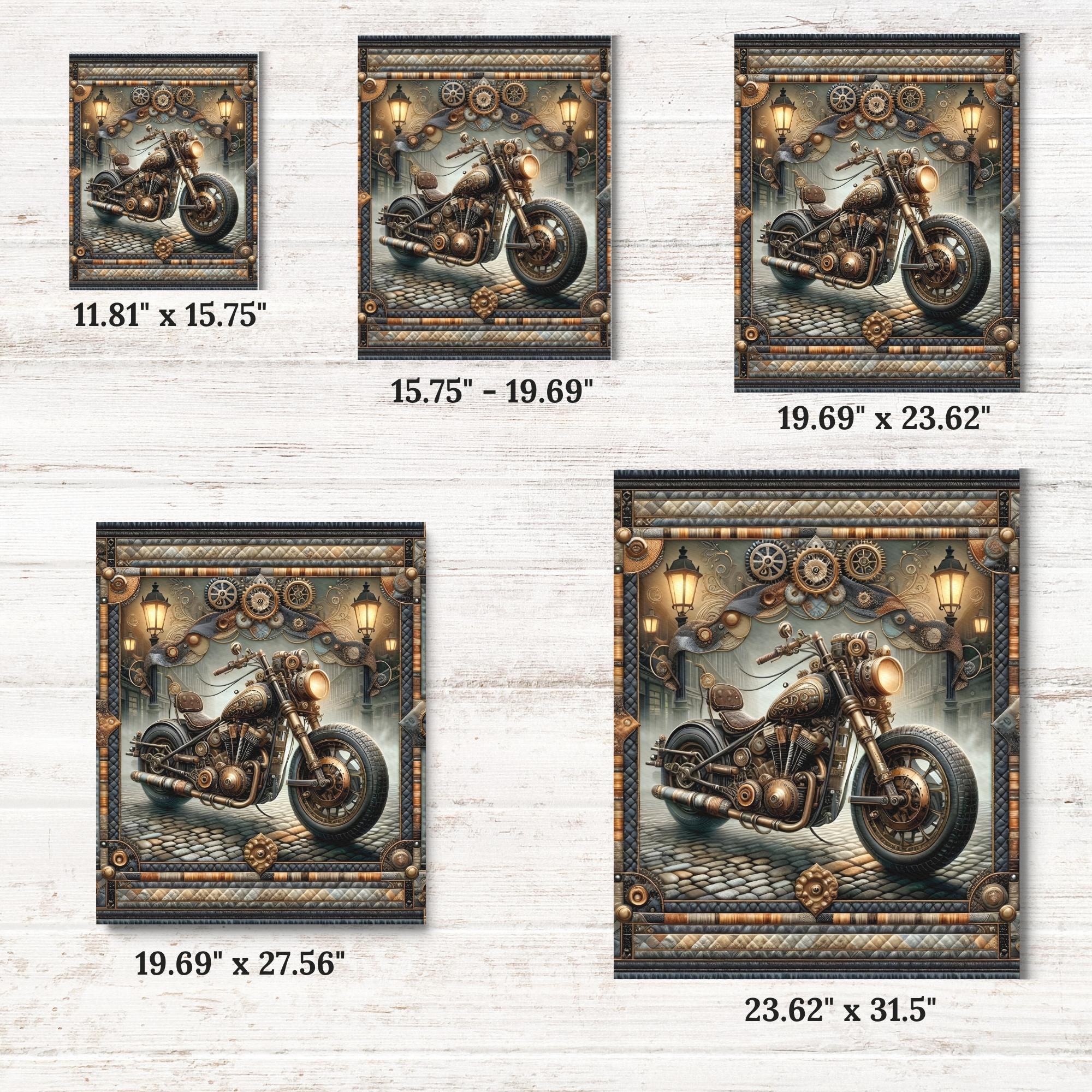 Diamond Painting Kit: Shadows of Steel Motorcycle With Gears and ...