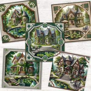 Enchanted Cottage Retreat Fabric Panels - 20 Unique Designs for ...
