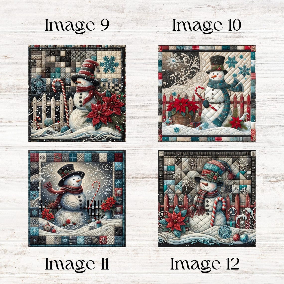 Whimsical Snowman Fabric Panels - 20 Unique Designs for Quilting ...