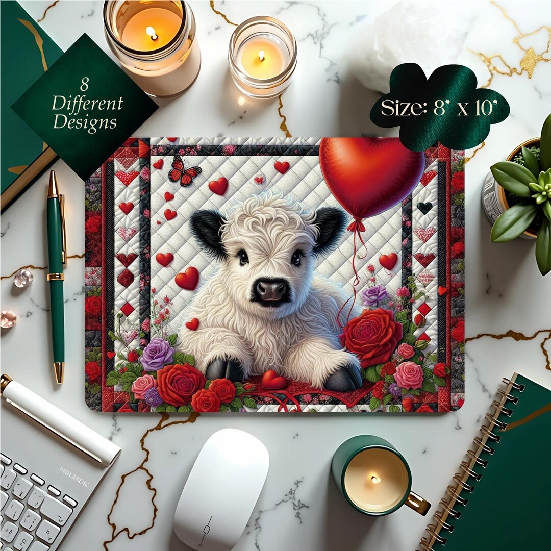 Moo in Love With You Mouse Pad, Highland Cow, Custom Mouse Pad, 8 ...