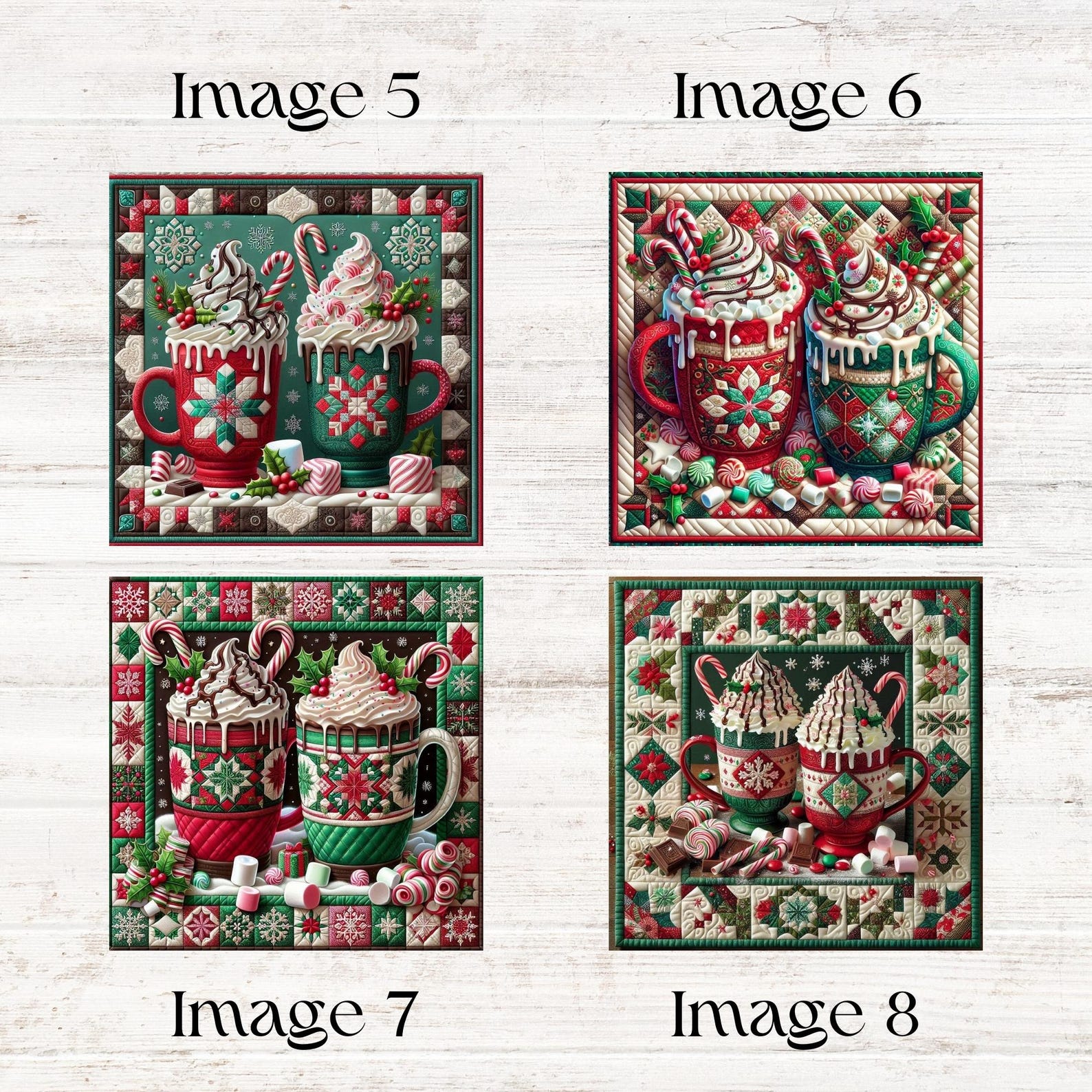 Cup of Holiday Cheer Fabric Panels - 20 Unique Designs for Quilting ...