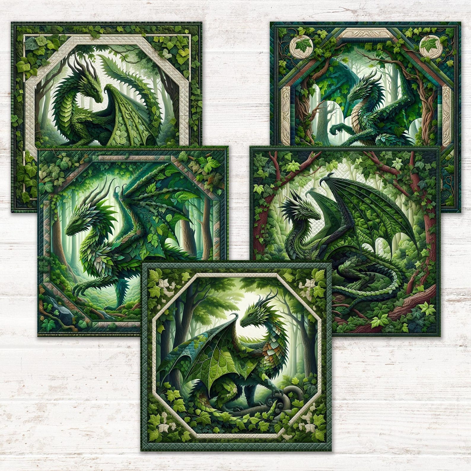 Enchanted Forest Guardians Fabric Panels - 20 Unique Designs for Sewing ...