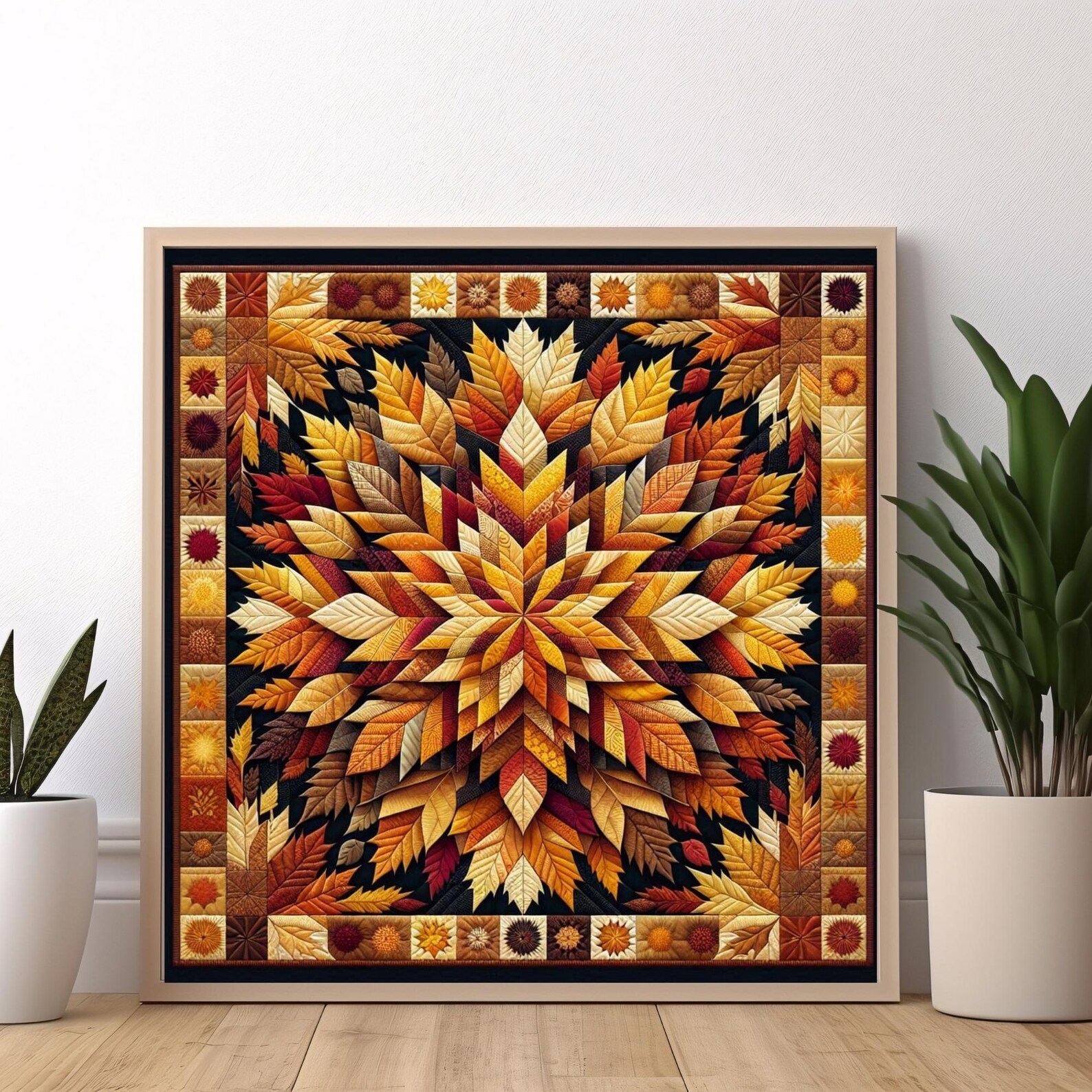 Diamond Painting Kit: Amber Autumn Star Fall Leaves Diamond Art - Etsy