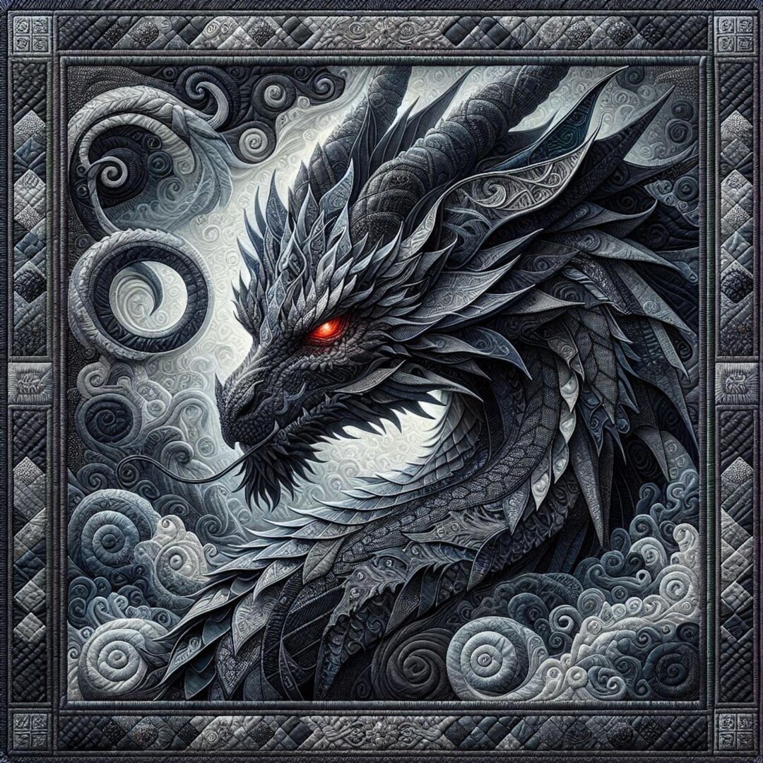 Quilt Fabric Panels – Stormshroud Dragon Sewing Art - Etsy