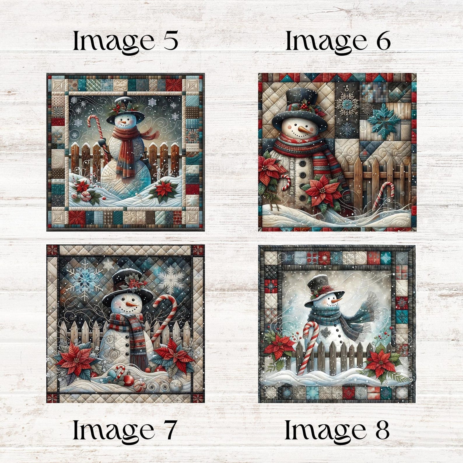Whimsical Snowman Fabric Panels - 20 Unique Designs for Quilting ...