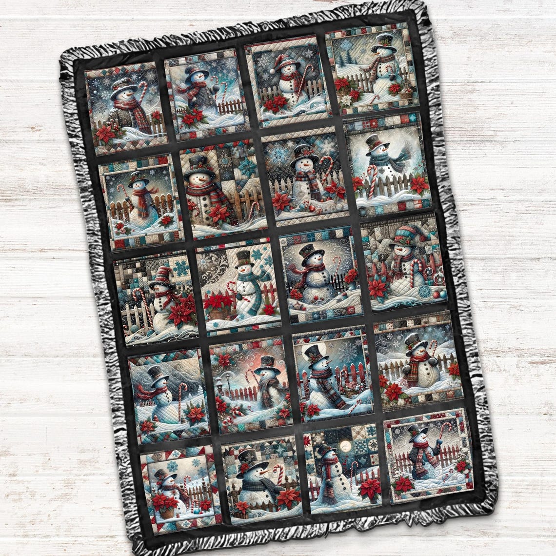 Whimsical Snowman Fabric Panels - 20 Unique Designs for Quilting ...