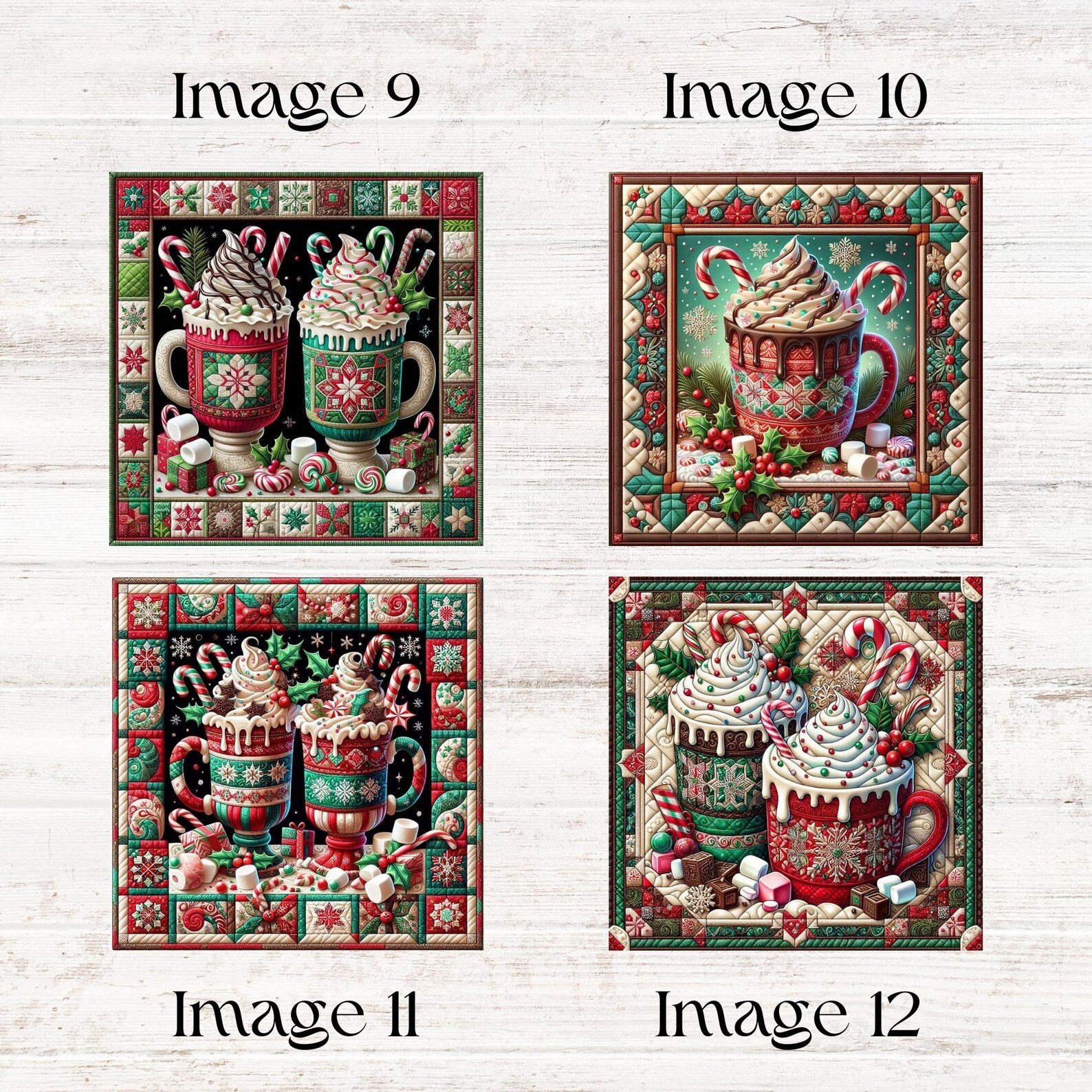 Cup of Holiday Cheer Fabric Panels - 20 Unique Designs for Quilting ...
