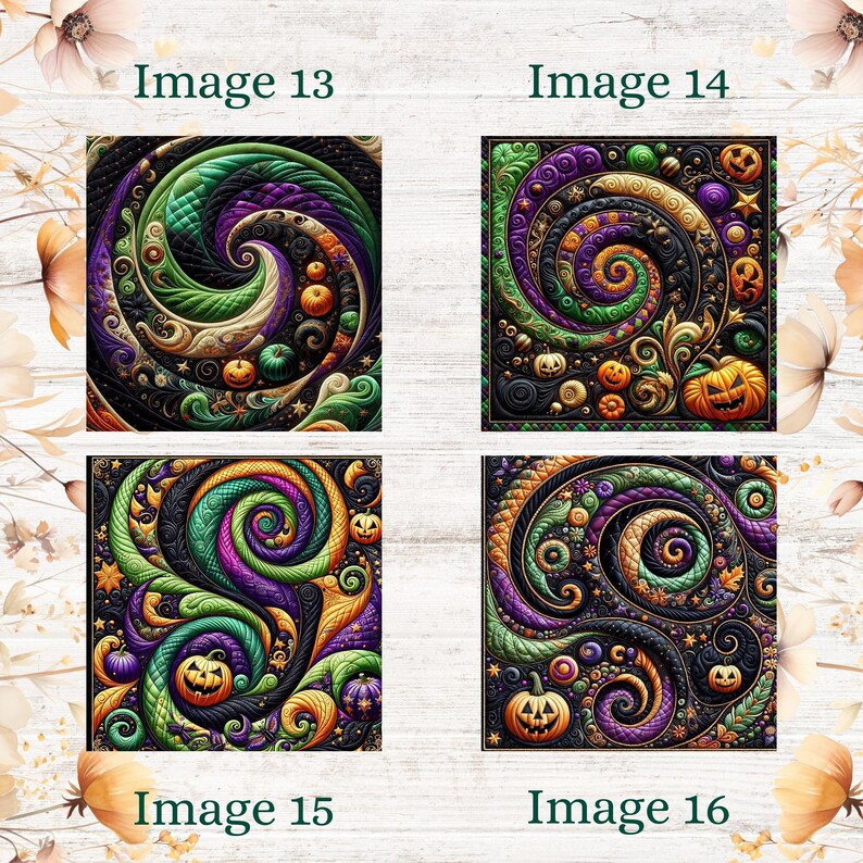 Spooky Swirls and Halloween Whirls Fabric Panels - 20 Unique Designs ...