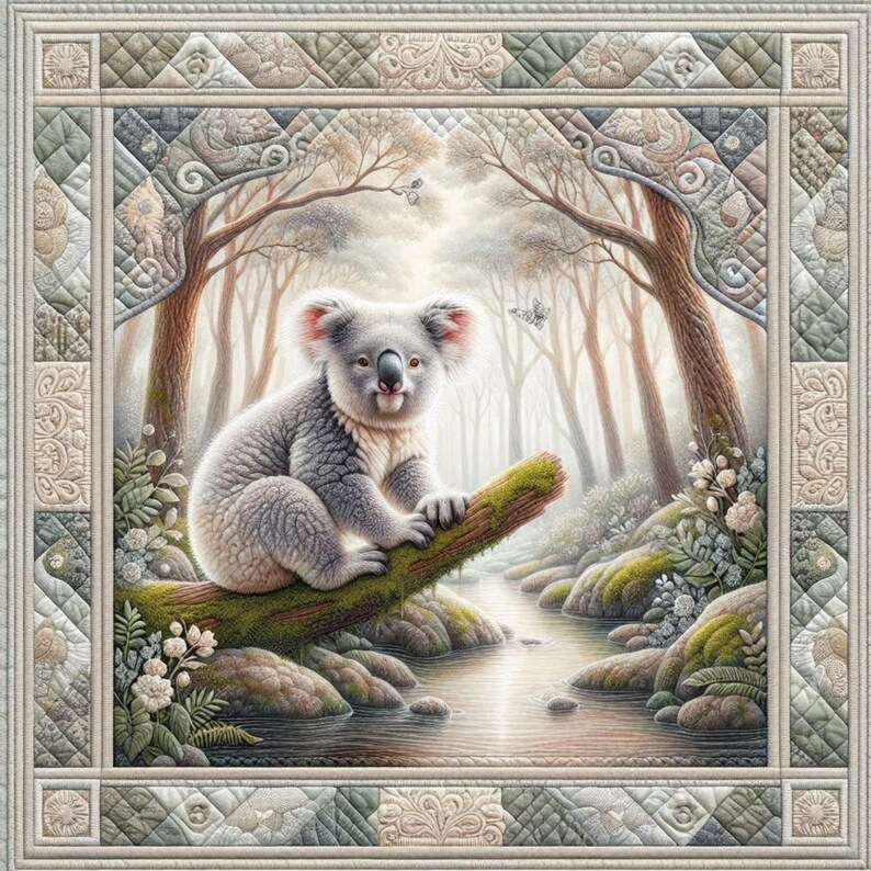 Quilt Fabric Panels – Lazy Koala Days Sewing Art - Etsy