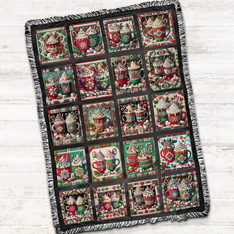 Cup of Holiday Cheer Fabric Panels - 20 Unique Designs for Quilting ...