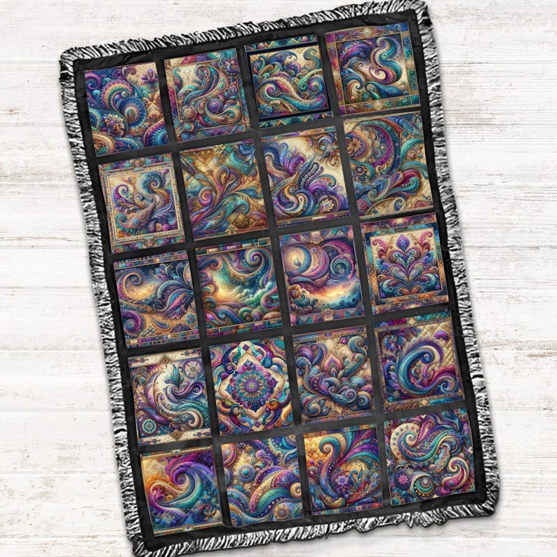 Paisley Dreams of Stardust Fabric Panels 20 Unique Designs for Quilting ...
