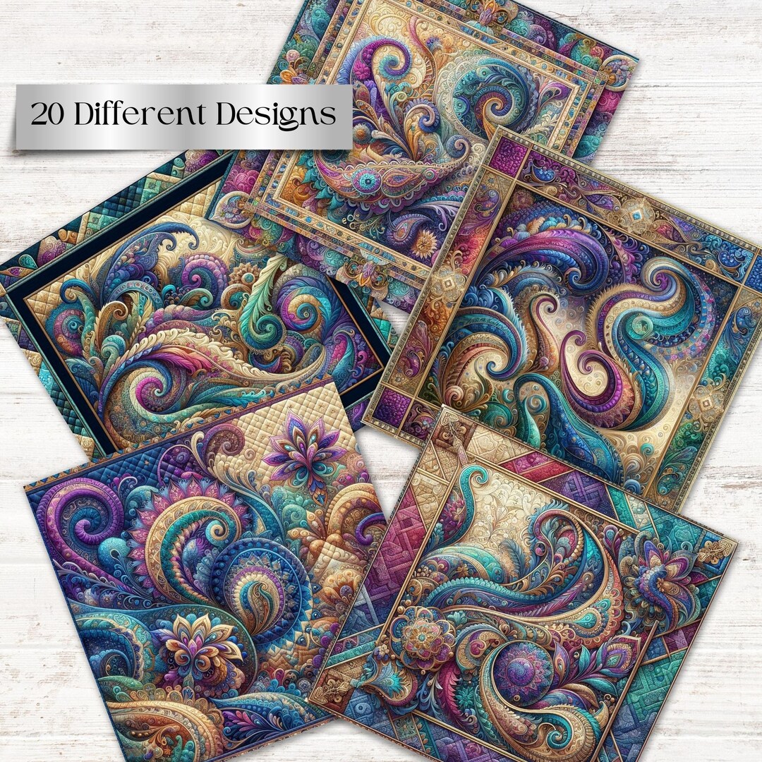 Paisley Dreams of Stardust Fabric Panels - 20 Unique Designs for ...