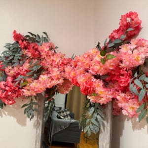 3.4 FT Pink Orange Blossom Floral Garland - Etsy