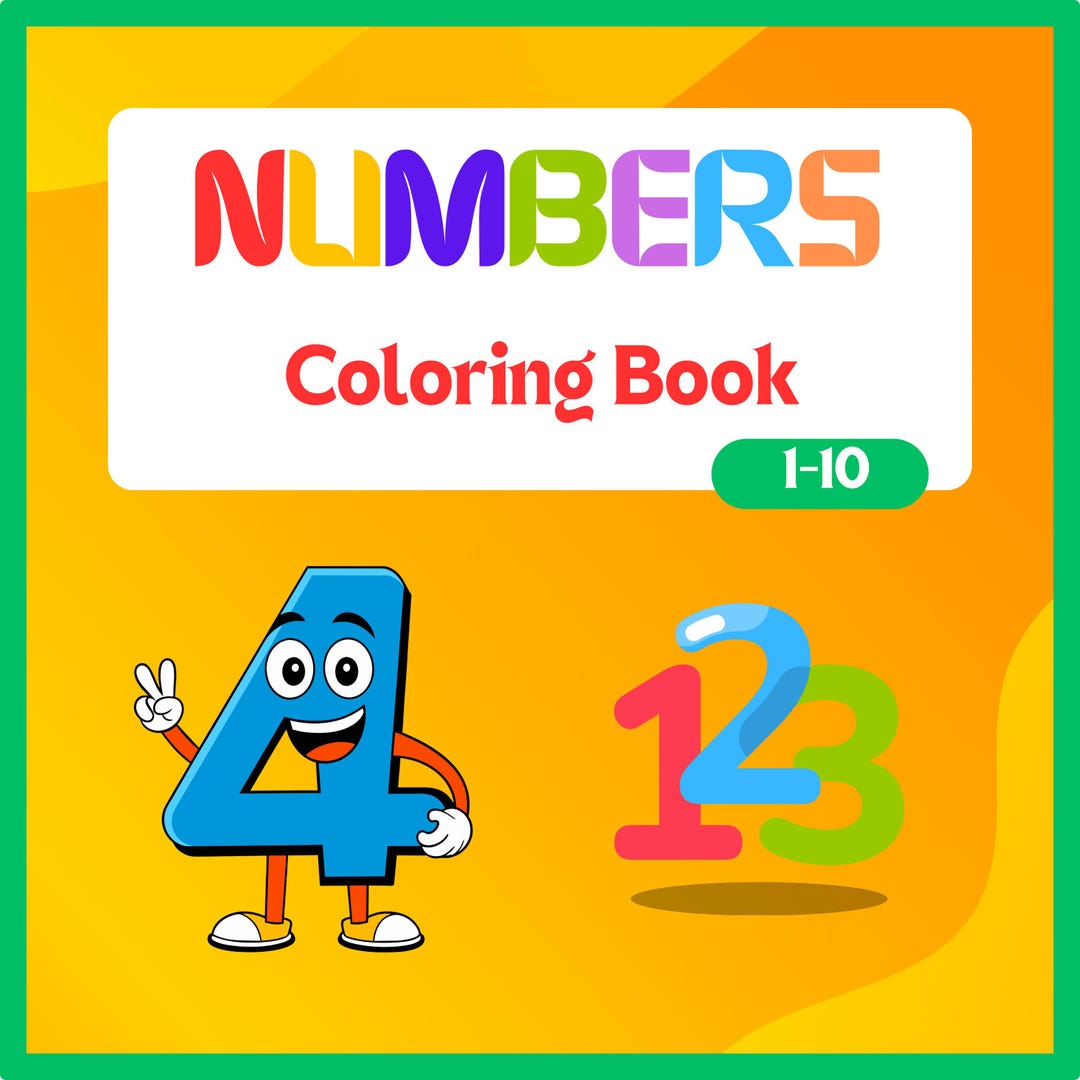 Fun & Educational Numbers Coloring Book for Kids– Learn, Color, and ...