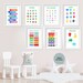Set of 7 Kids Educational Posters Learning Art Alphabet, Numbers, Color ...