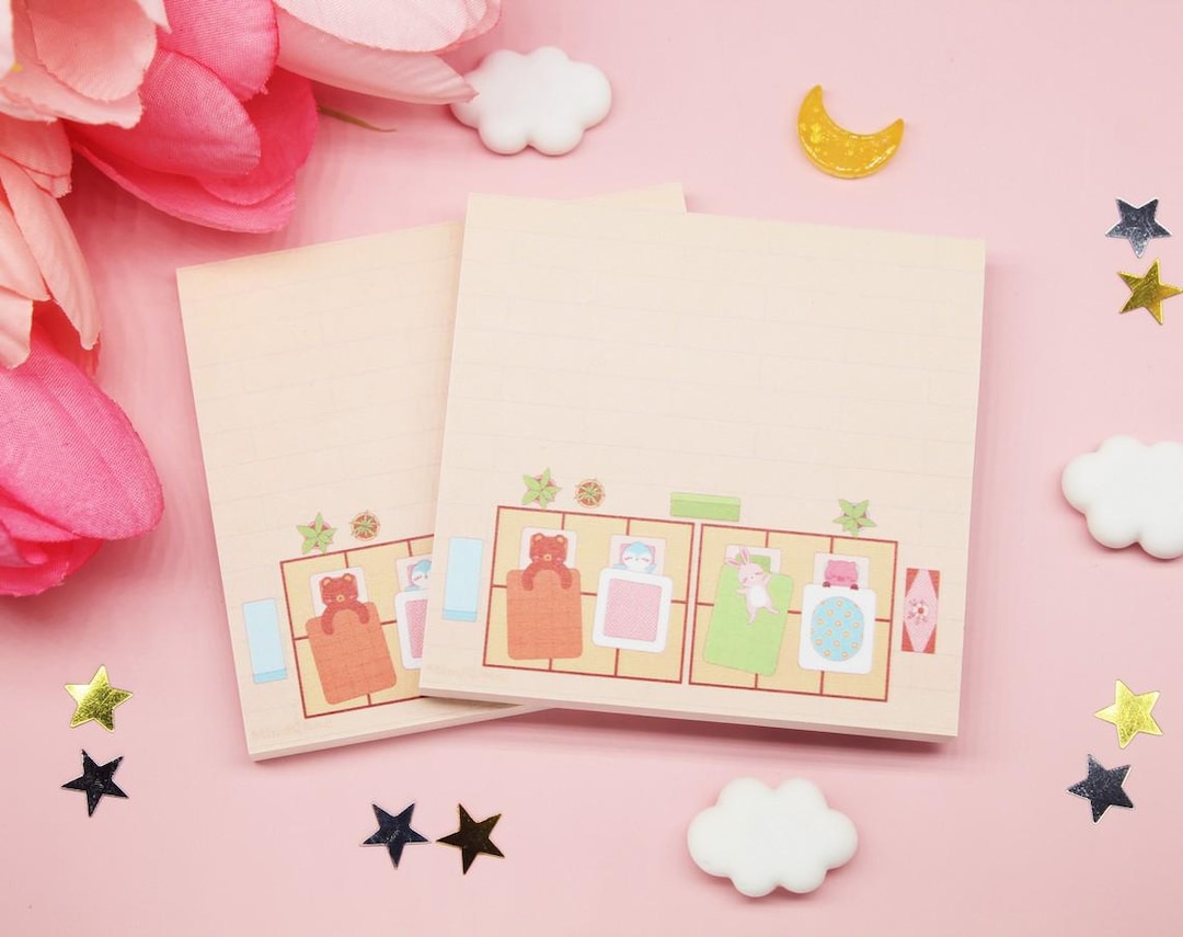 Bedtime Buddies Sticky Notes: Kawaii Sleeping Characters Memo Pads - Etsy