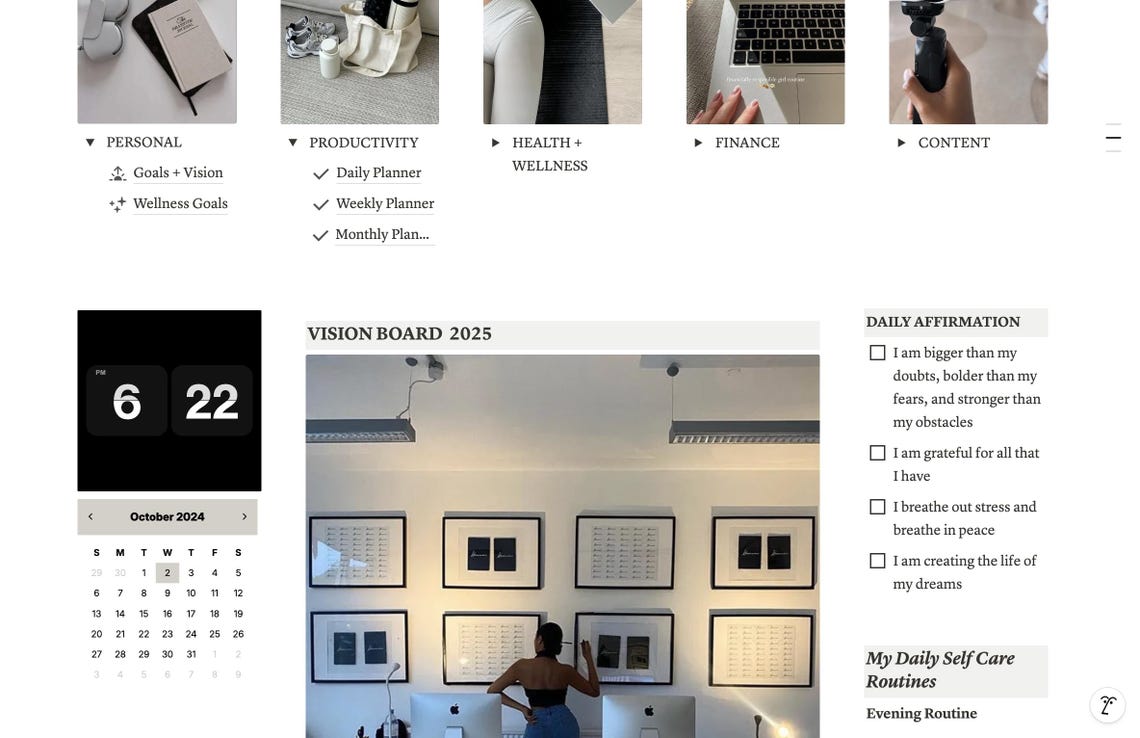 Grey 2025 Notion Template, Life Planner, Notion Planner, All in One ...