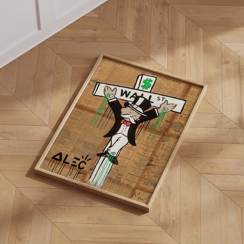 Alec Monopoly Graffiti Art Style Poster, Jesus Cross Poster, Vintage ...