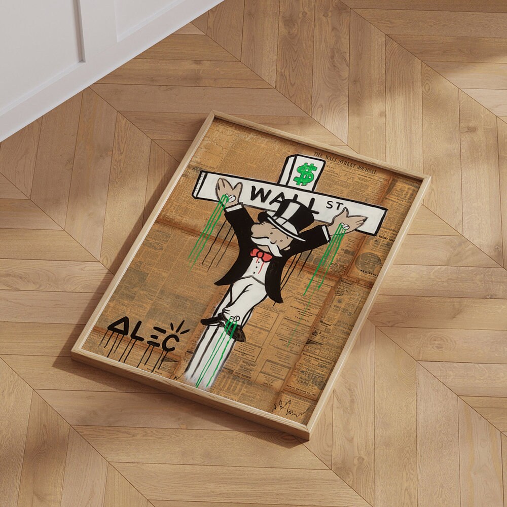 Alec Monopoly Graffiti Art Style Poster, Jesus Cross Poster, Vintage ...