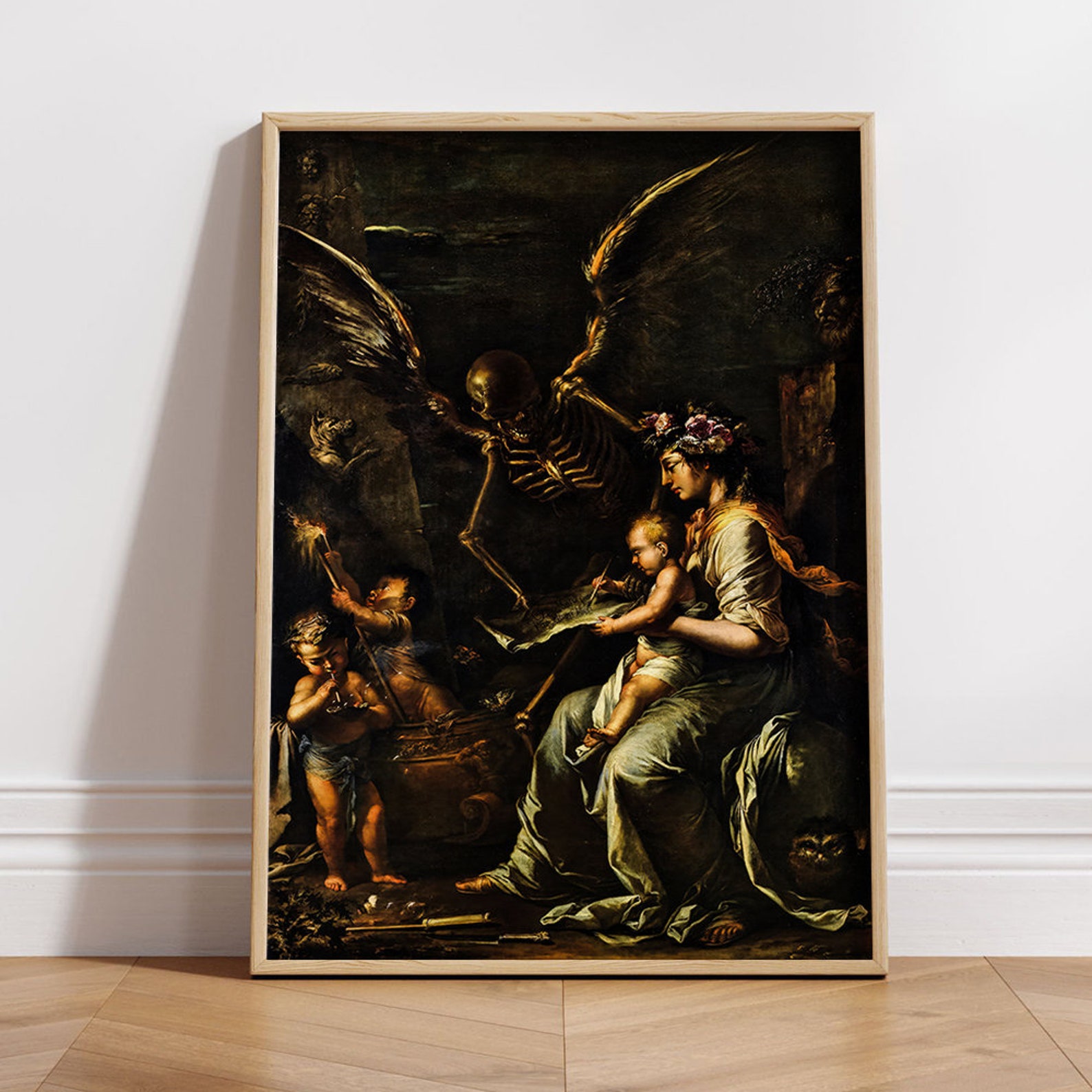 Human Frailty Salvator Rosa 1656 Art Painting Poster, Art Collection ...