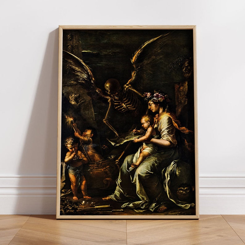 Human Frailty Salvator Rosa 1656 Art Painting Poster, Art Collection ...