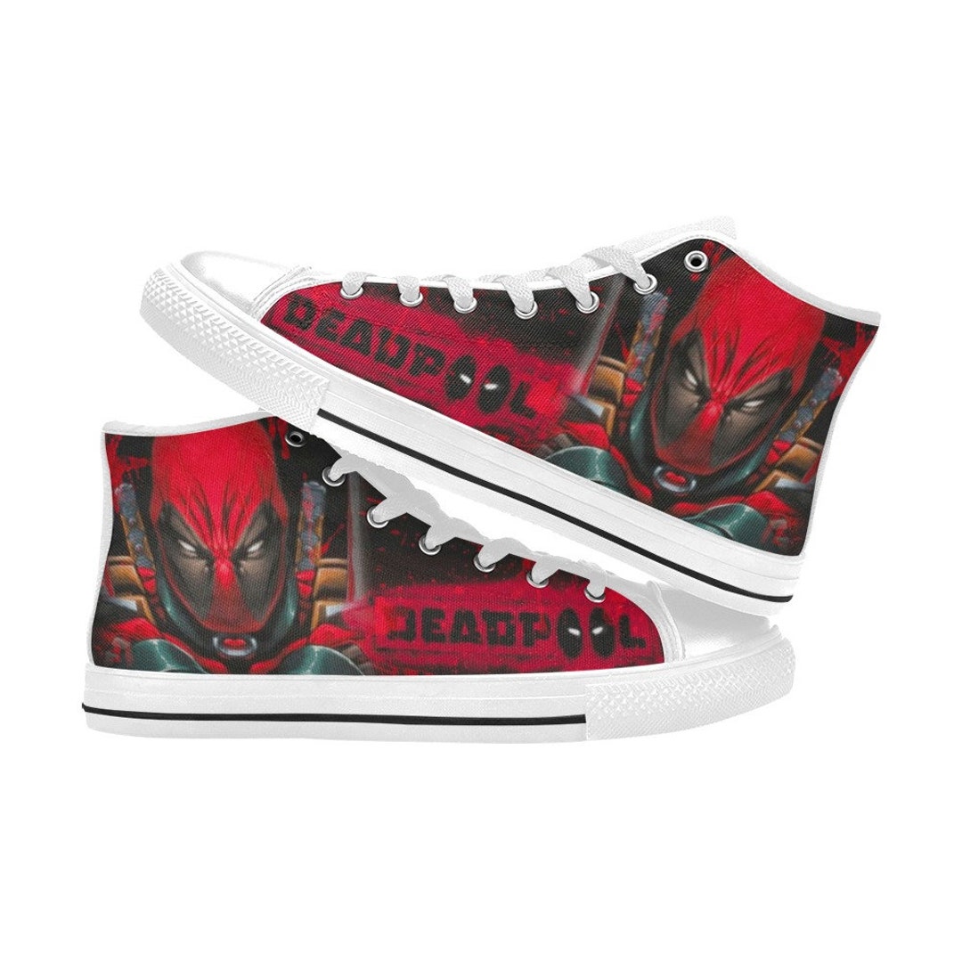 Deadpool Custom Shoes High Top Sneakers Handmade With Printed HD ...