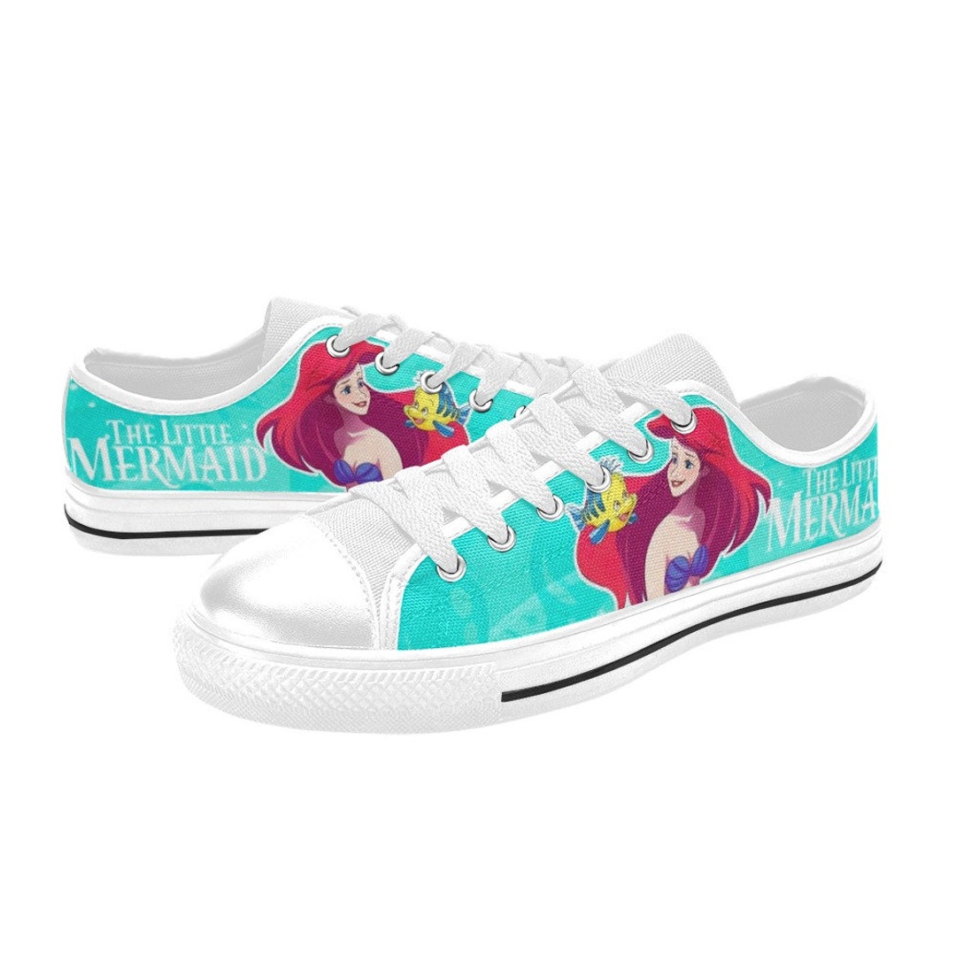 Princess Ariel the Little Mermaid Custom Shoes Low Top Sneakers ...