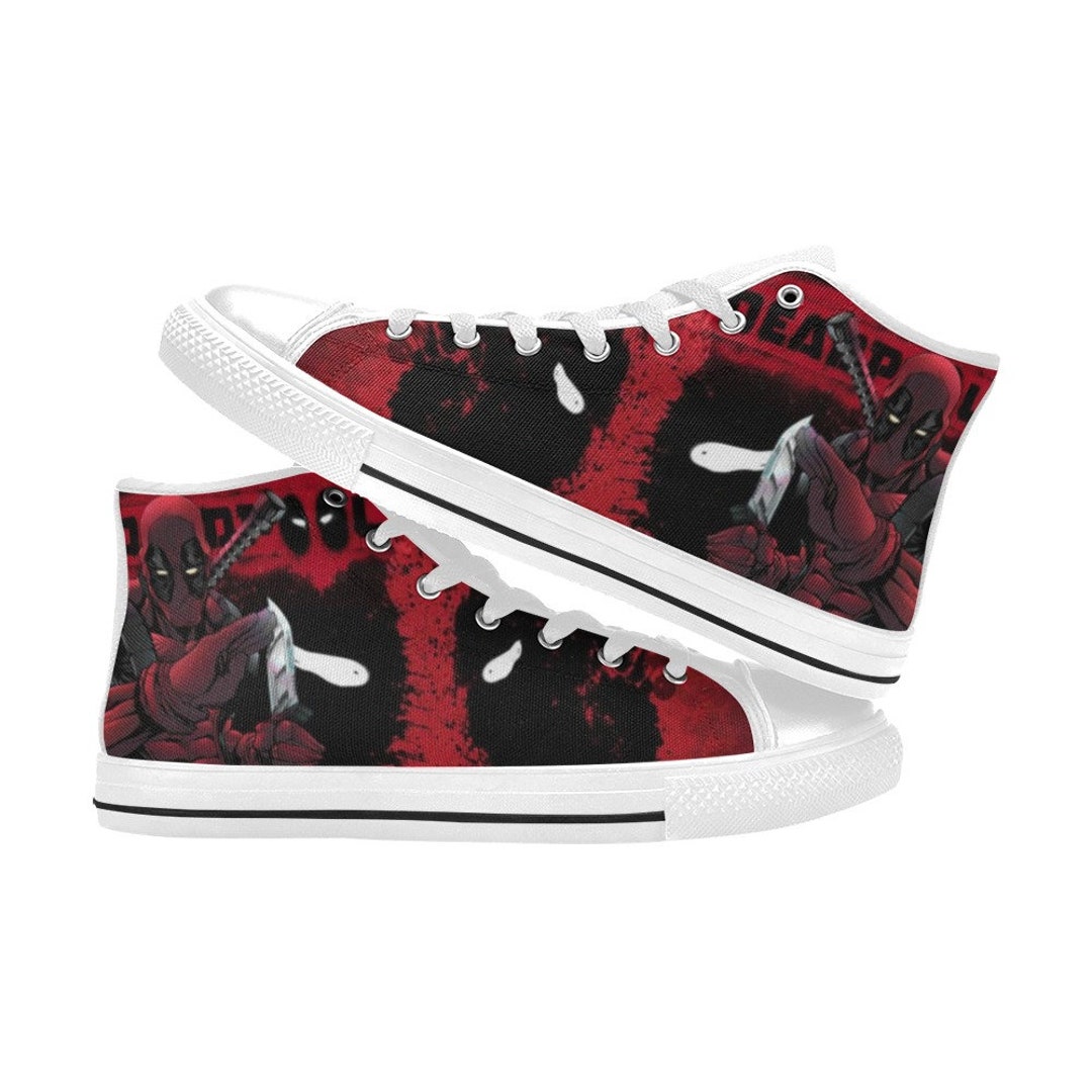 Deadpool Custom Shoes High Top Sneakers Handmade With Printed HD ...