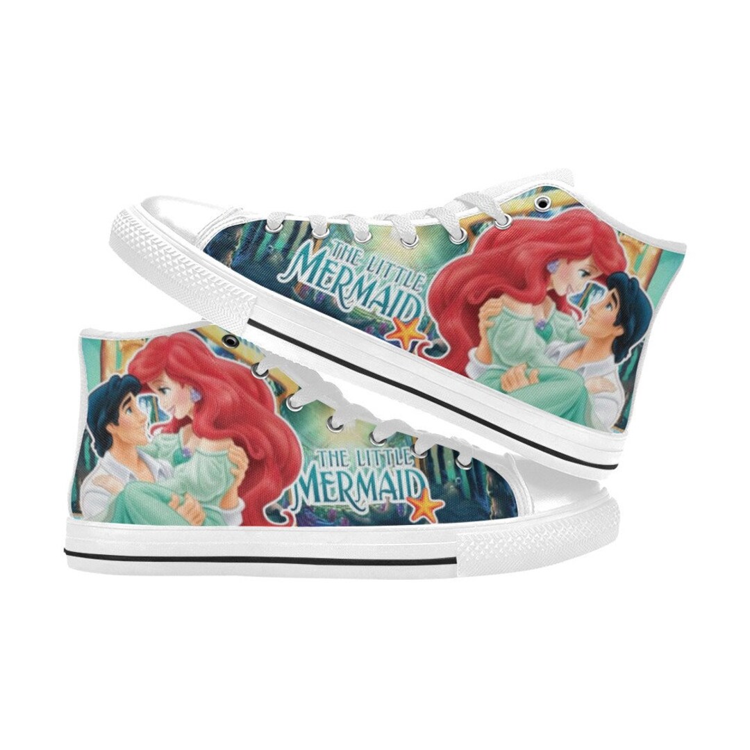 Princess Ariel the Little Mermaid Custom Shoes High Top Sneakers ...