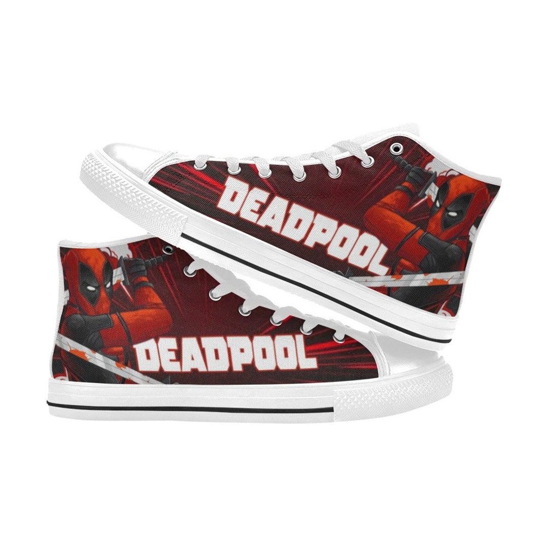 Deadpool Custom Shoes High Top Sneakers Handmade With Printed HD ...