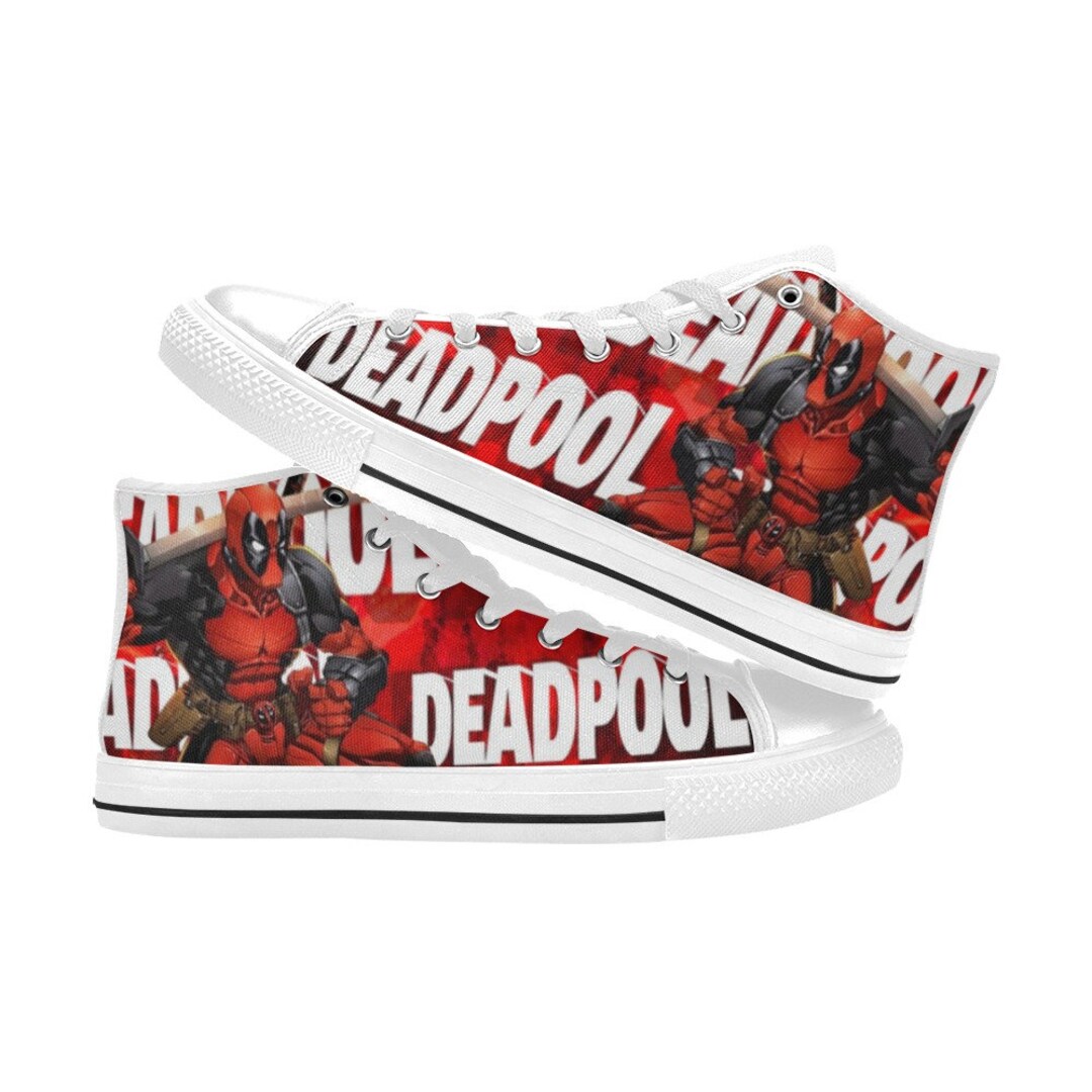 Deadpool Custom Shoes High Top Sneakers Handmade With Printed HD ...
