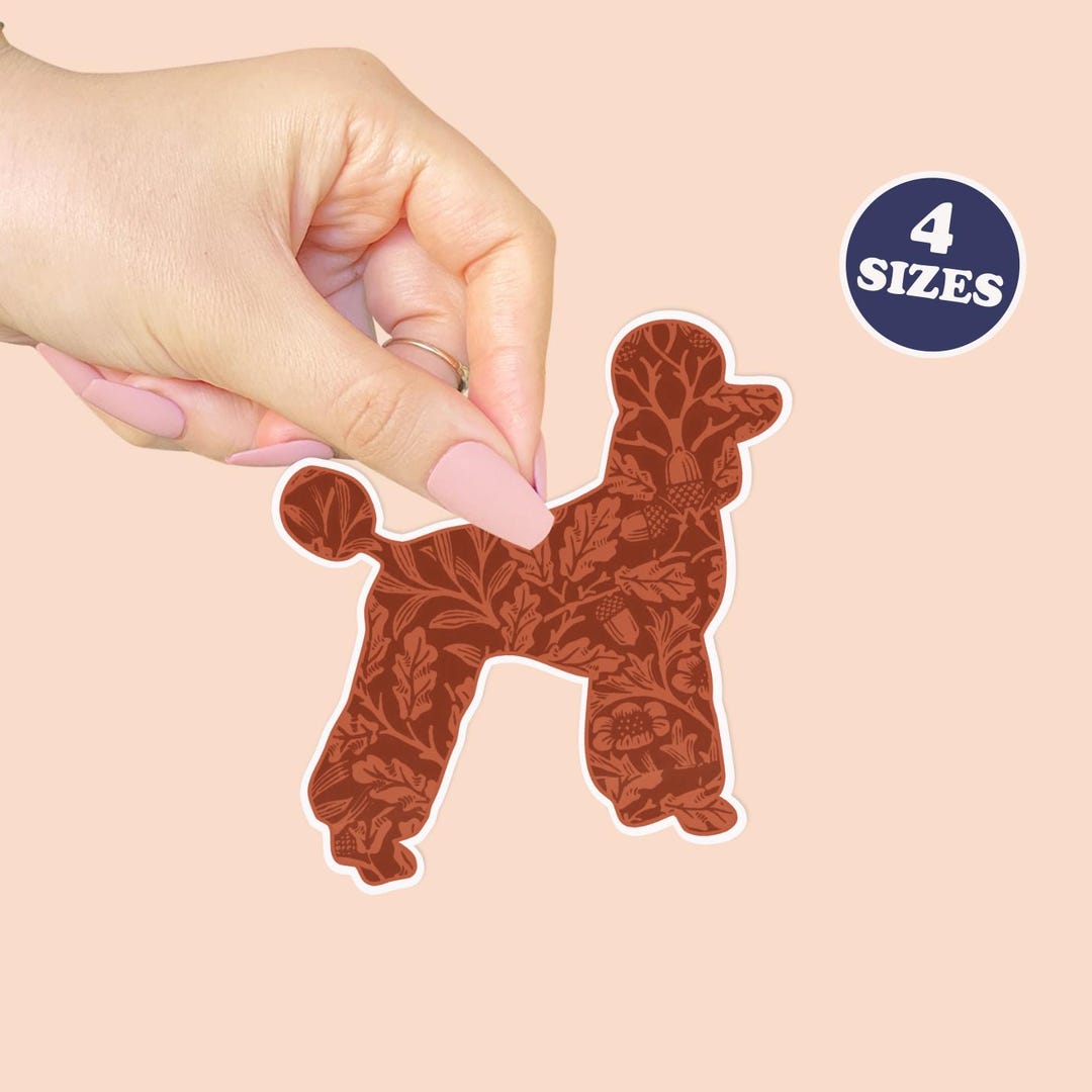 POODLE Floral Keyboard Sticker Water Bottle Sticker, Small Gift for Dog ...