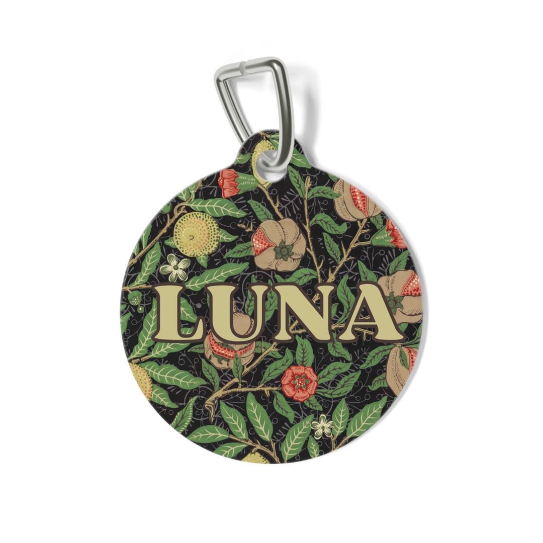 Pet Tag Dog Name Tag Collar Dog ID Personalized Cat Name Tag Floral ...