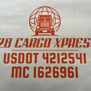 Custom US DOT Logo Stickers Truck Decals Semi Truck Van Lettering Truck ...