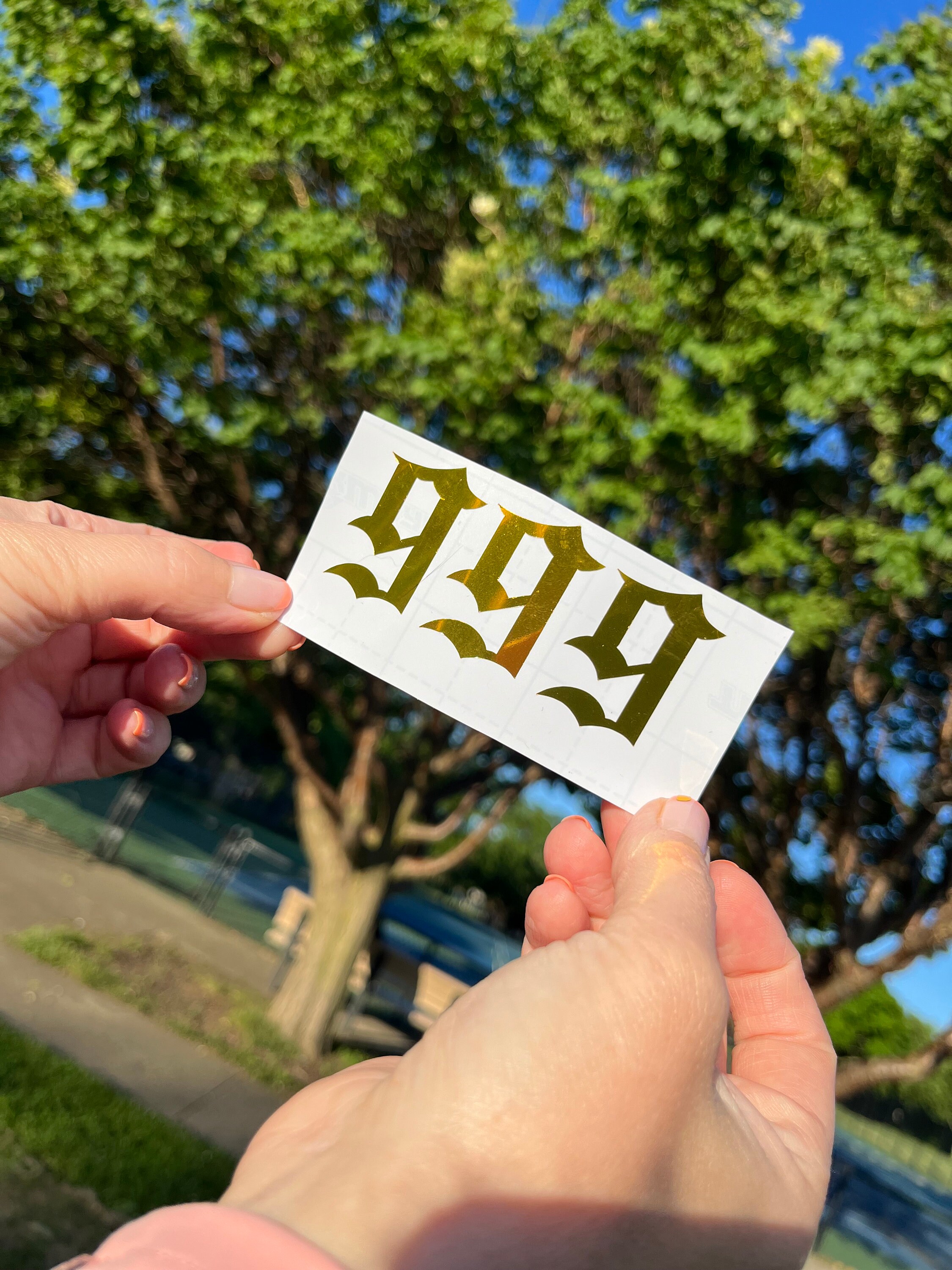 Golden Angel Numbers Old English Font Vinyl Decal Gift for Friend Car ...