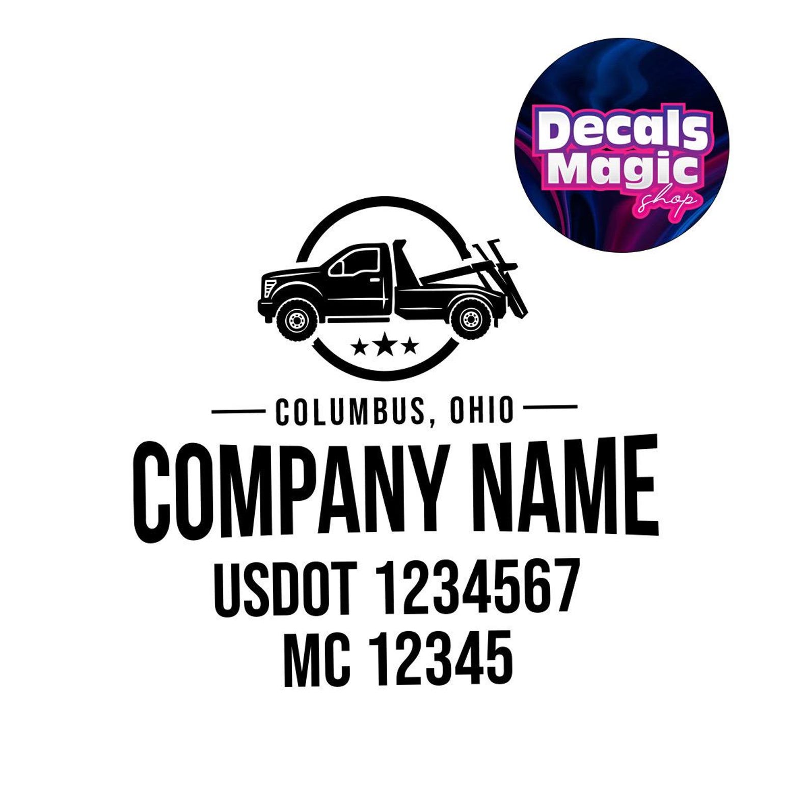Custom USDOT Truck Decals: FMCSA Compliant Vinyl Lettering - Etsy