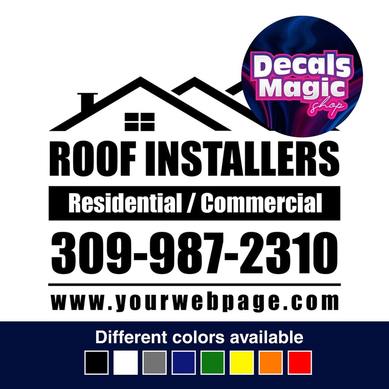 Custom Roofing Company Vinyl Decal Personalized Car Truck Business ...