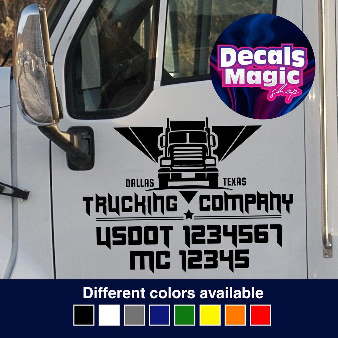 Custom US DOT Logo Stickers Truck Decals Semi Truck Van Lettering Truck ...