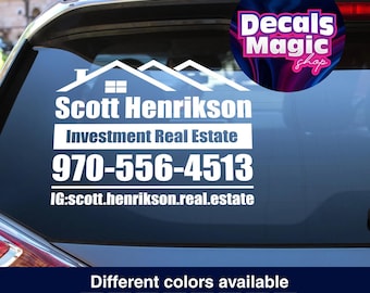 Custom Real Estate Agent Car Decal: Personalized Realtor Marketing - Etsy