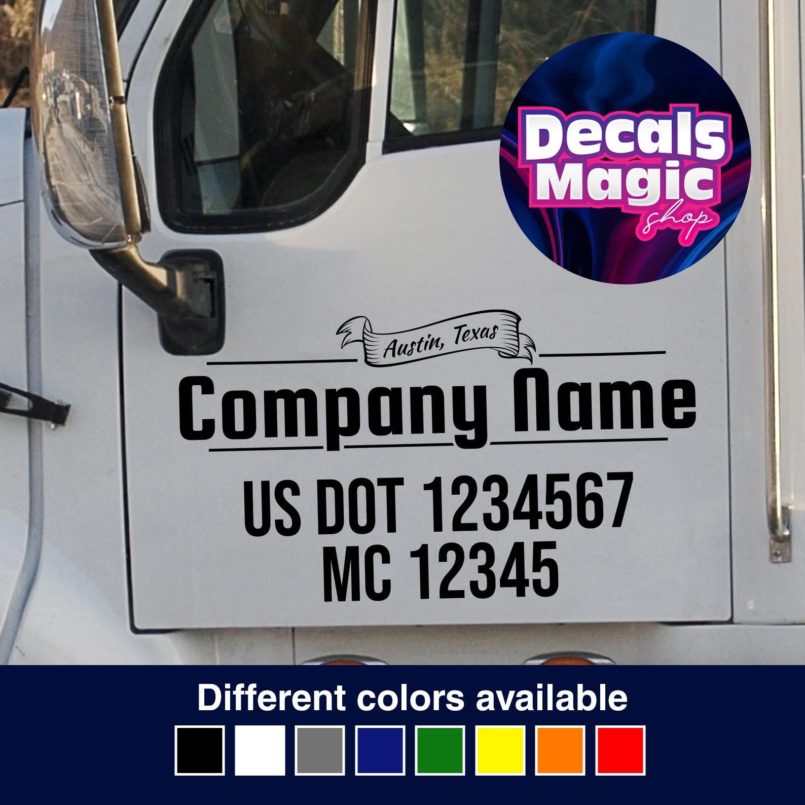 Custom US DOT Logo Stickers Truck Decals Semi Truck Van Lettering Truck ...