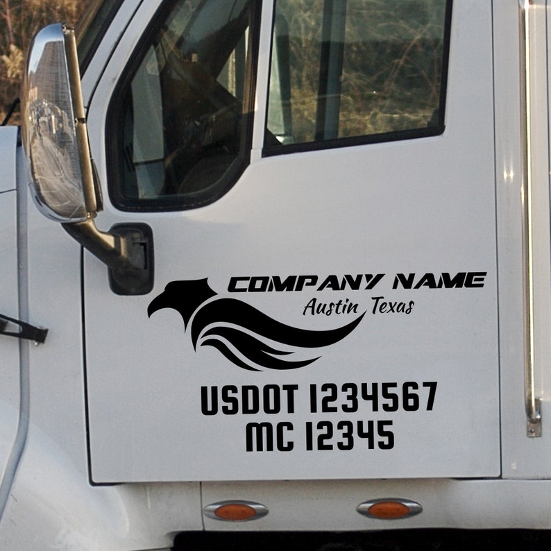 Custom US DOT Truck Decal: Company Logo, Truck Lettering - Etsy