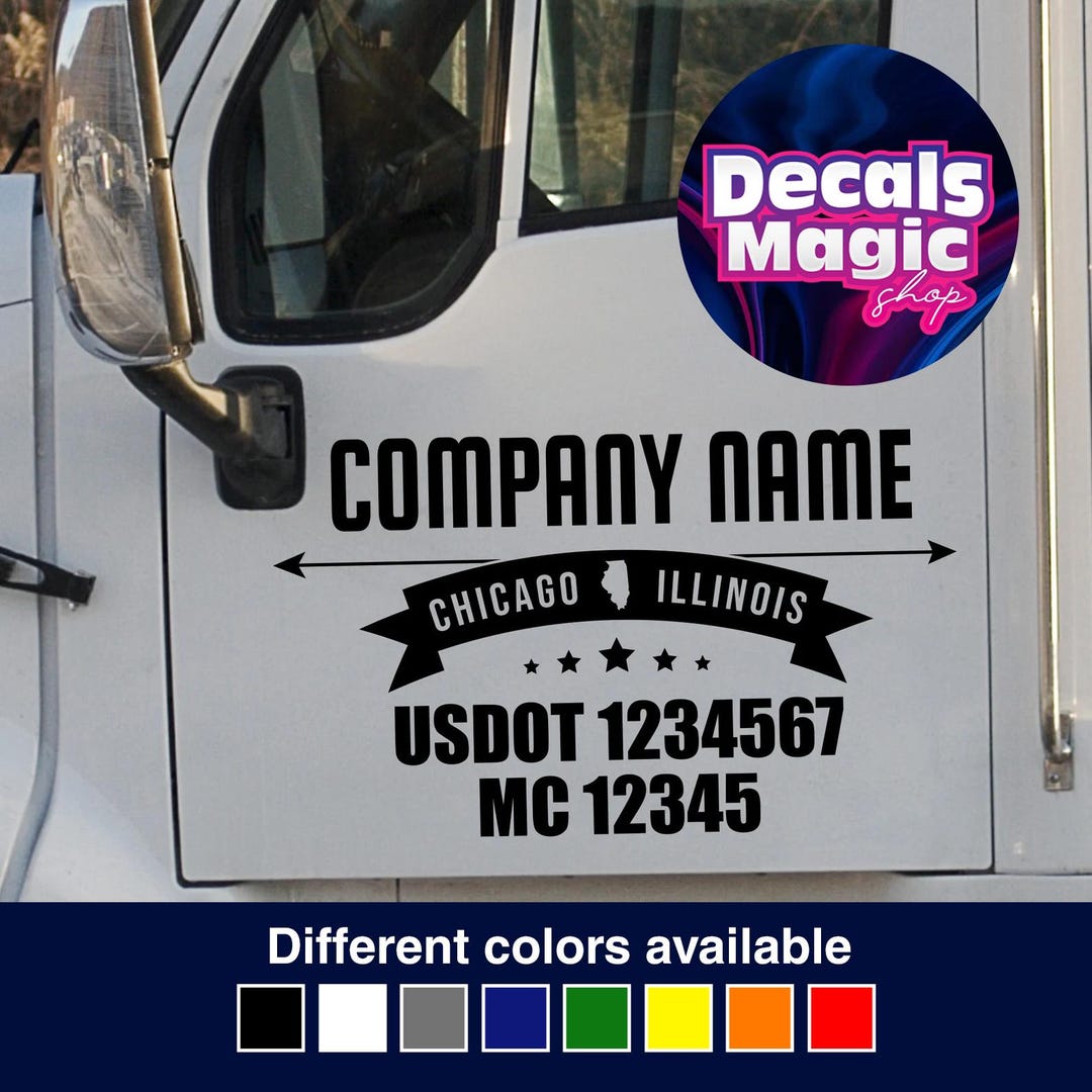 Custom US DOT Truck Decals: Company Logo, Truck Lettering - Etsy