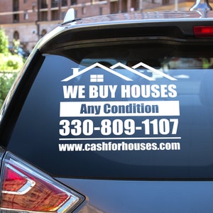 Custom Real Estate Agent Car Decal - Personalized Realtor Marketing ...