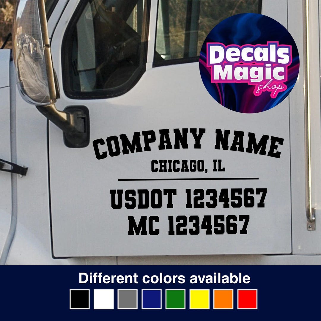 Custom US DOT Logo Stickers Truck Decals Semi Truck Van Lettering Truck ...